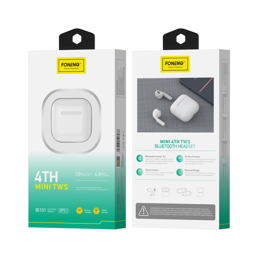 FONENG wireless earphones BL101 Mini White - DreamGSM wholesaler